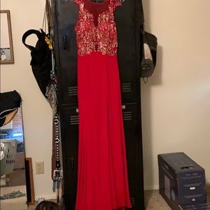 Dresses | Red Flowing Prom Dress | Poshmark